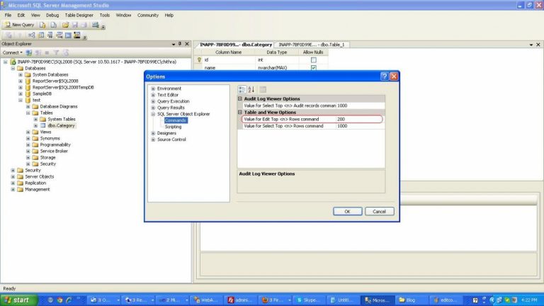  How To Edit More Than 200 Rows In SQL Server Management Studio 2008 InApp